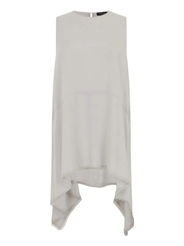 Fabiana Filippi Sleeveless Asymmetrical Hem Top - White