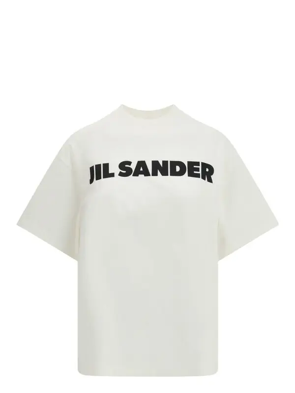 JIL SANDER Logo Printed Crewneck T-shirt - Cream