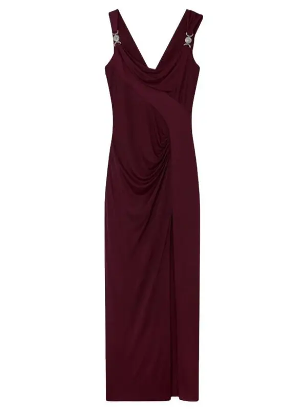 Versace Medusa '95 Draped Sleeveless Gown - Burgundy