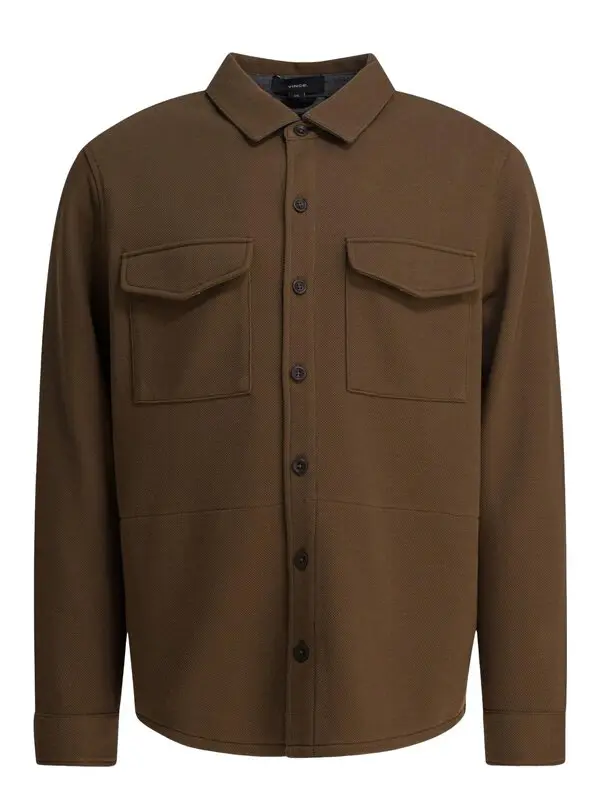 Vince Double-knit Overshirt Jacket - Brown