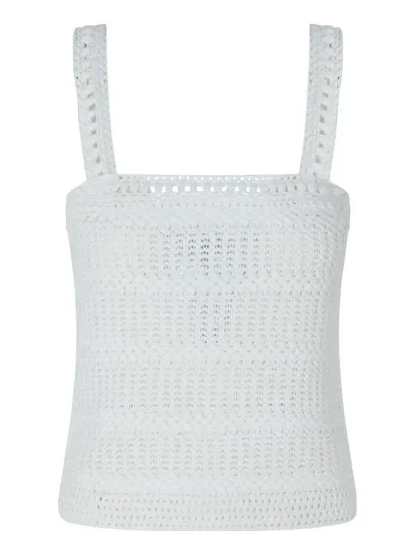 Vince Crochet Tank Top - White