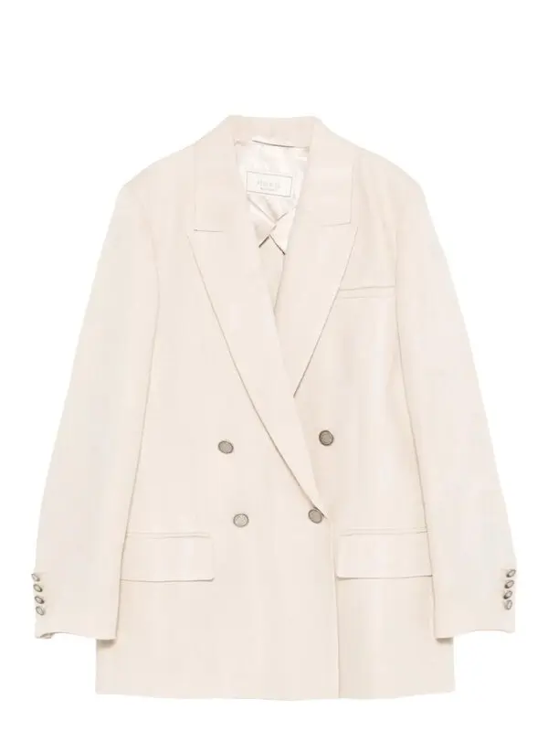 Peserico Double-breasted Blazer - Beige Betulla