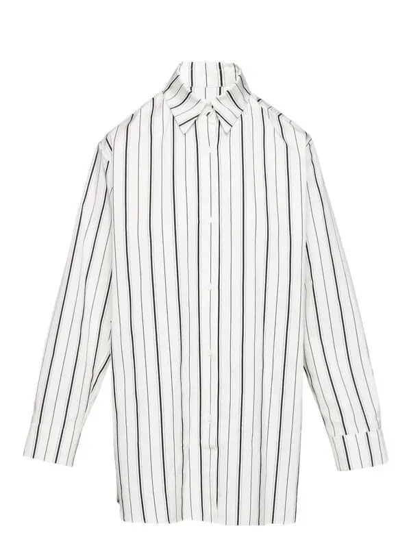 Tove Striped Shirt With Classic Collar - White