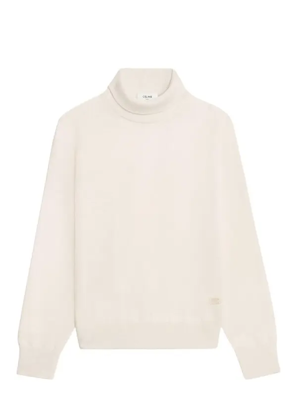 Celine Fine Wool Turtleneck Sweater - Off White