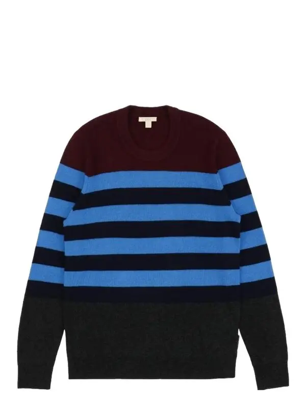Burberry Striped Crew Neck Sweater - Black