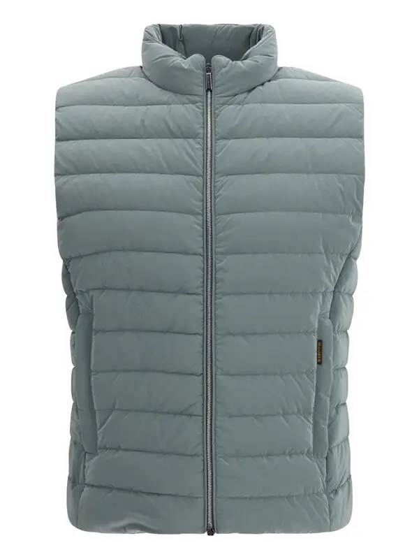 MOORER Quilted Down Vest - Gray