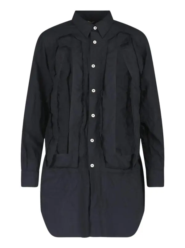 Comme Des Garçons Long Sleeve Shirt With Lapel Collar - Black