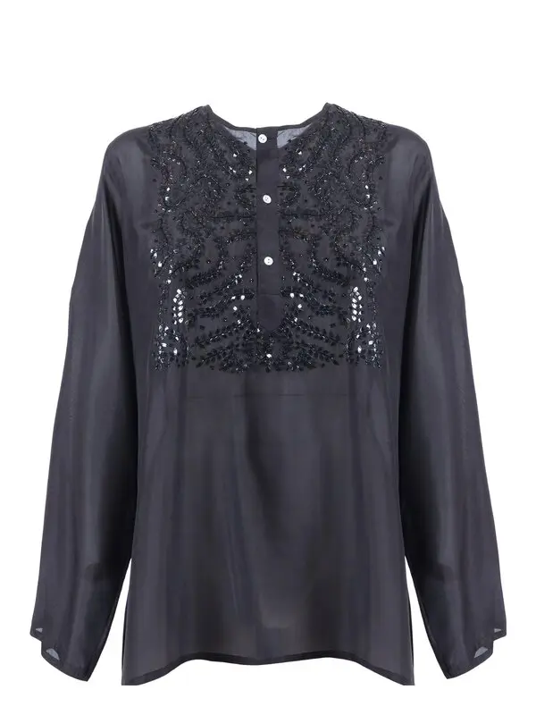 P.a.r.o.s.h Embellished Blouse - Black