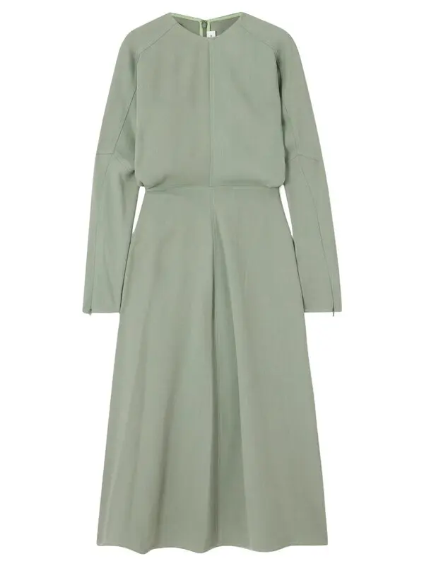 Victoria Beckham Long Sleeve Crew Neck Dress - Gray