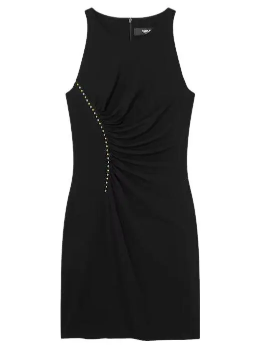 Versace Stretch Crêpe Jersey Mini Dress With Medusa '95 Hardware - Black