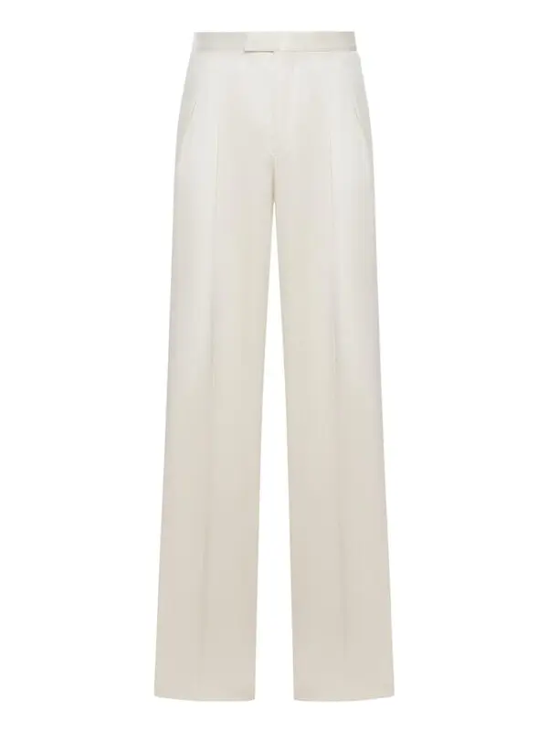 TOM FORD Pleated Wide-leg Trousers - White
