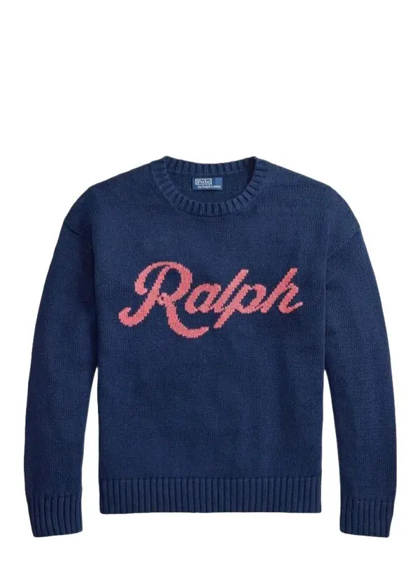 Polo Ralph Lauren Intarsia Logo Knit Sweater - Blue