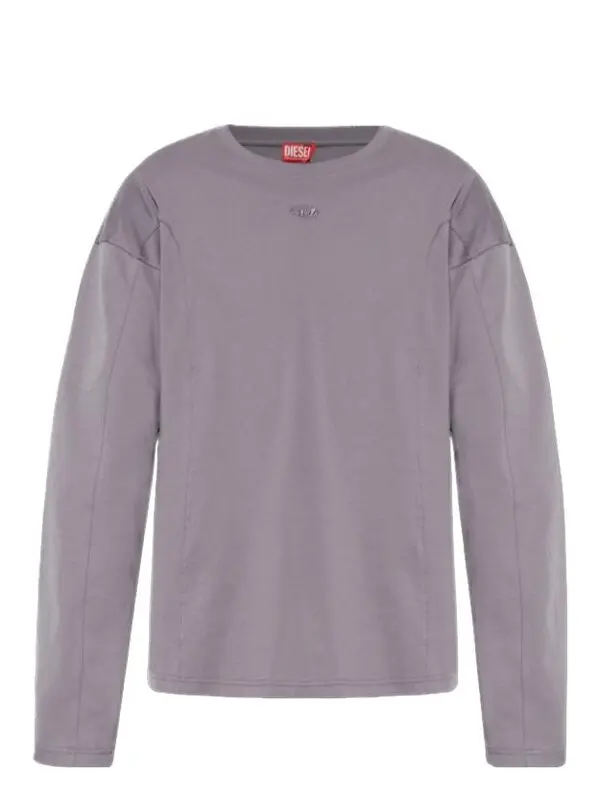 DIESEL® Logo-appliqué Long-sleeve T-shirt - Gray