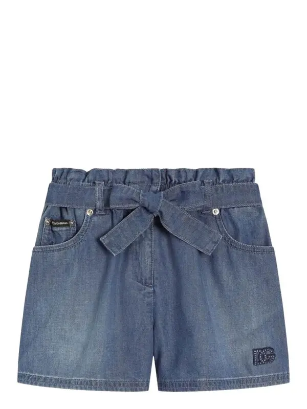 Dolce & Gabbana Logo Detail Denim Shorts - Blue