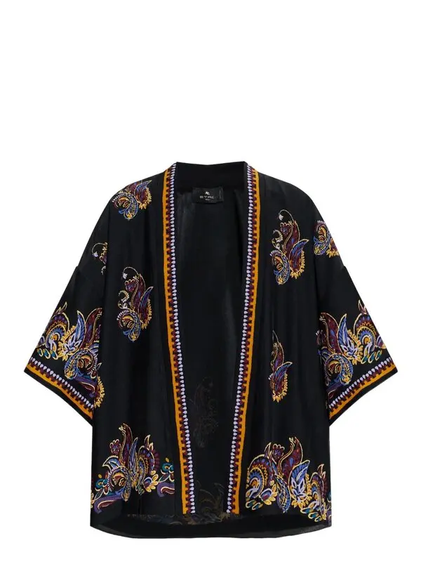 Etro Paisley Printed Kimono - Black