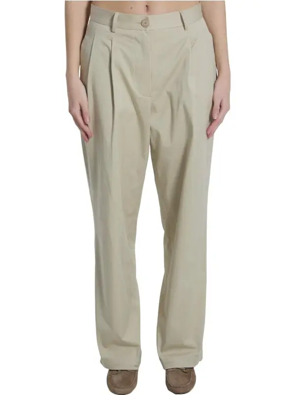 THE FRANKIE SHOP Tailored Pleated Trousers - Light Beige