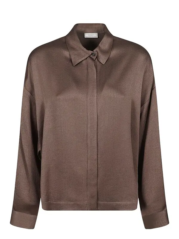 Peserico Long-sleeve Buttoned Shirt - Brown