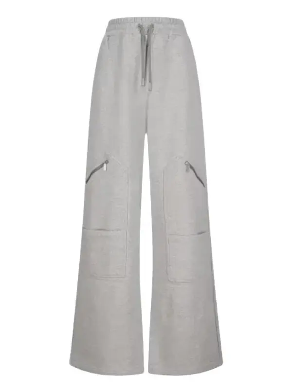 Off-White Cargo Track Pants With Zip Pockets - Gray