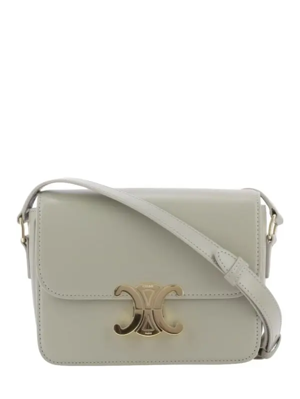 Celine Teen Triomphe Bag In Shiny Calfskin - Gray