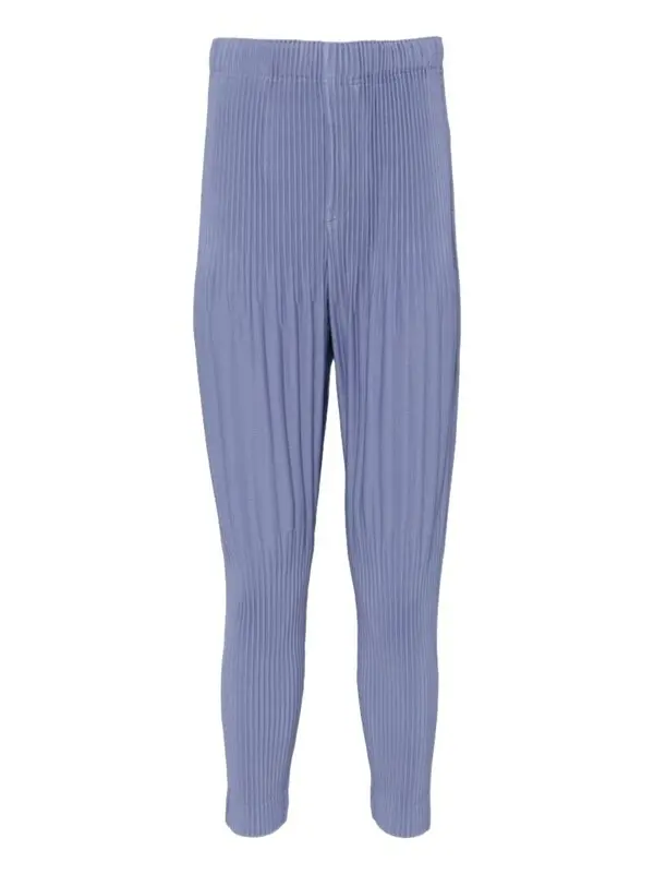 Issey Miyake Pleated Tapered Ankle Length Trousers - Purple