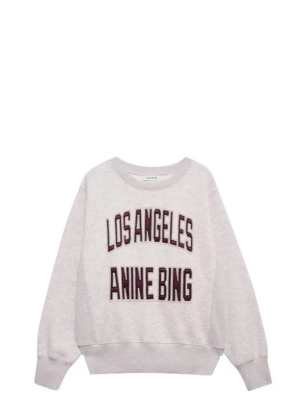 ANINE BING Harry Shrunken Logo Sweatshirt - Grey