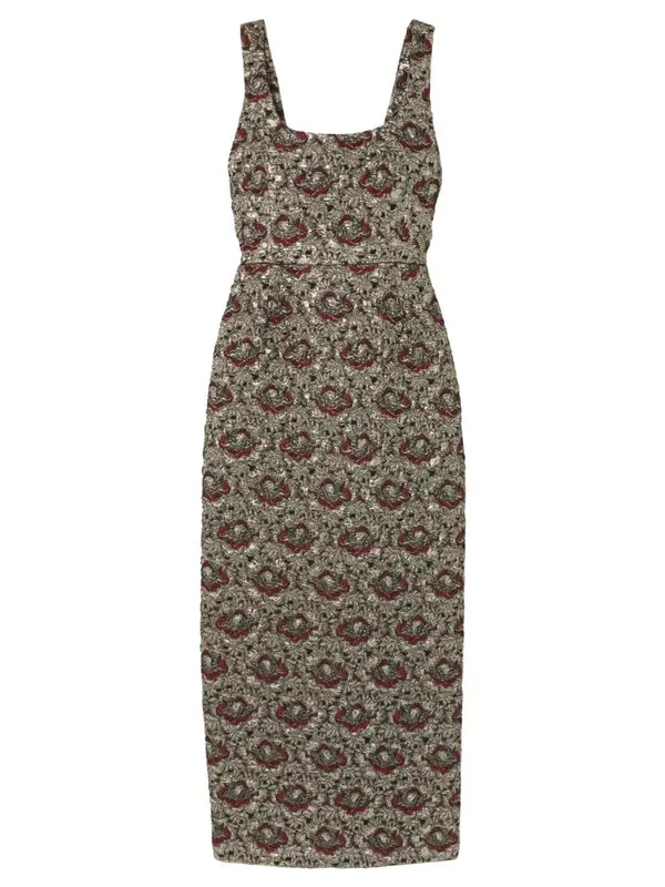 Simkhai Ravenna Floral Jacquard Midi Dress - Multi-color