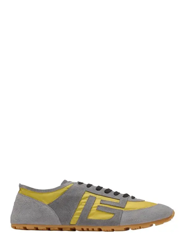 Balmain Racer Suede And Nylon Trainers - Yellow
