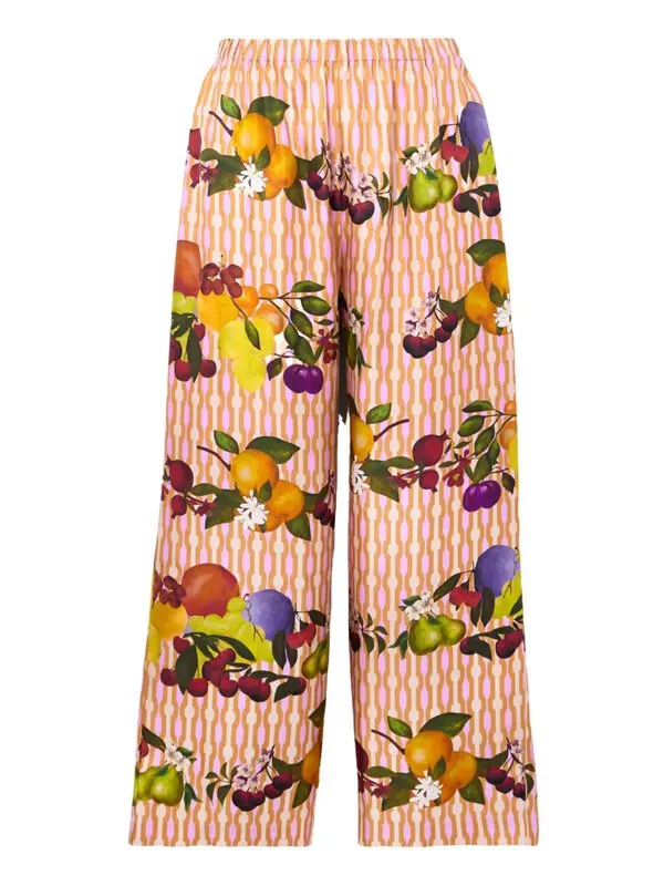 ERES Cannelle Printed Wide-leg Silk Twill Pants - Multi-color
