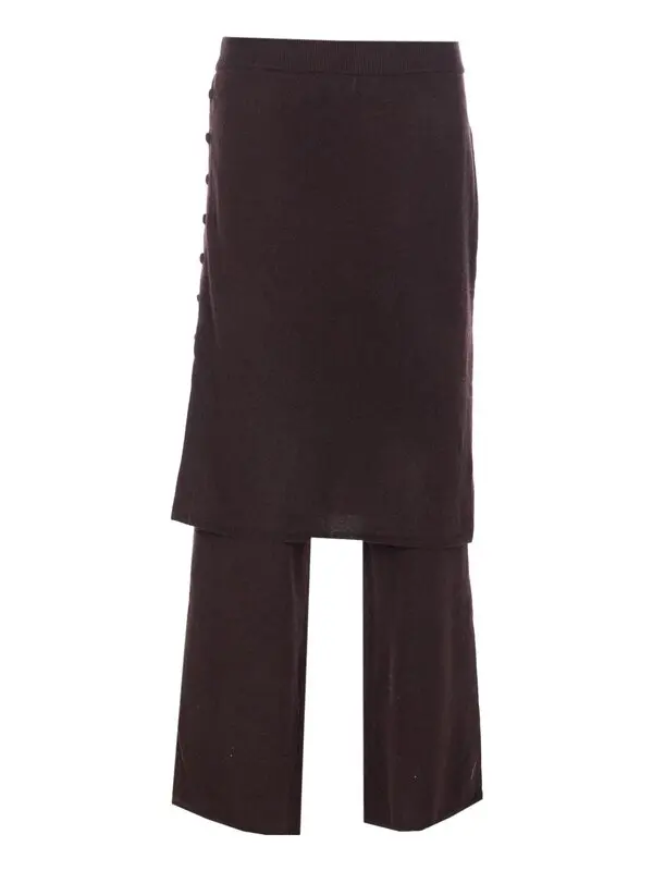 LISA YANG Double Layered Pants With Button Detail - Black