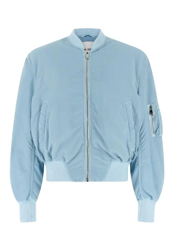 Attico Bomber Jacket With Ribbed Details - Blue
