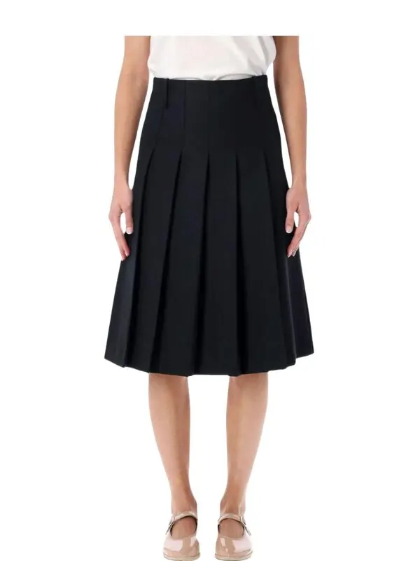 A.p.c. Pleated Flared Skirt - Black
