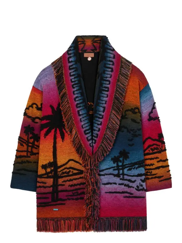 Alanui Sunset Stories Cardigan - Red