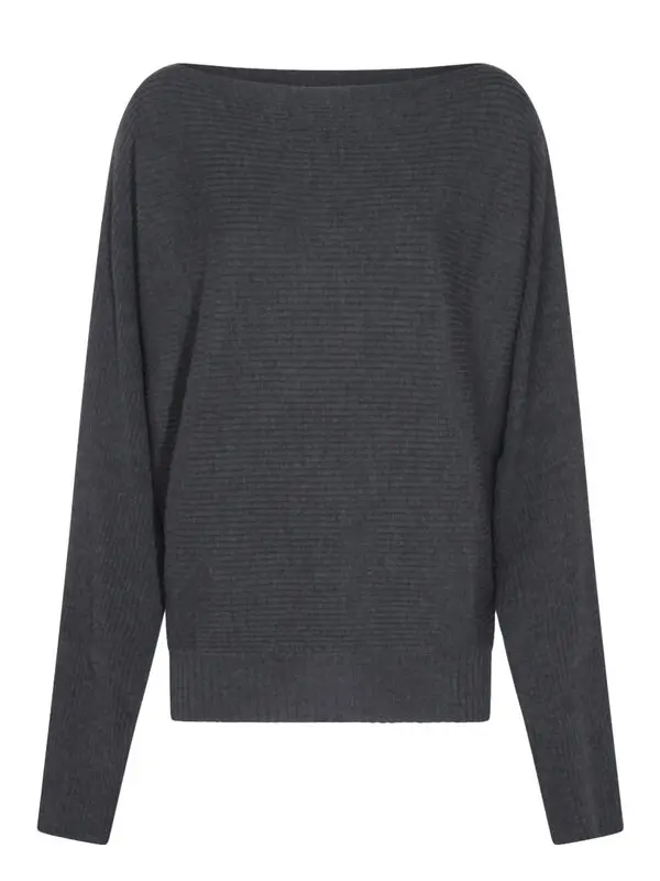 AYA MUSE Boat Neck Knitted Jumper - Charcoal