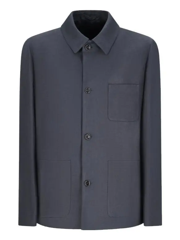 LARDINI Pocket Shirt Jacket - Black