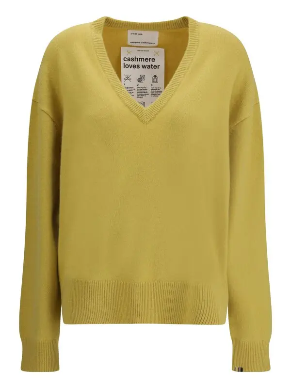 Extreme Cashmere Relaxed V-neck Knitted Sweater - Corn