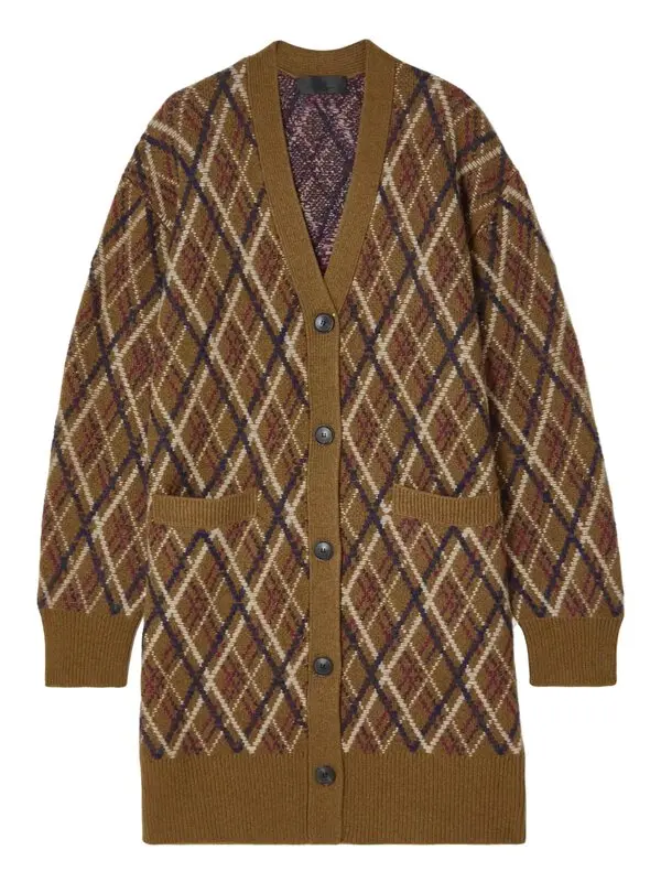 NILI LOTAN Diamond Pattern Knit Sweater - Green