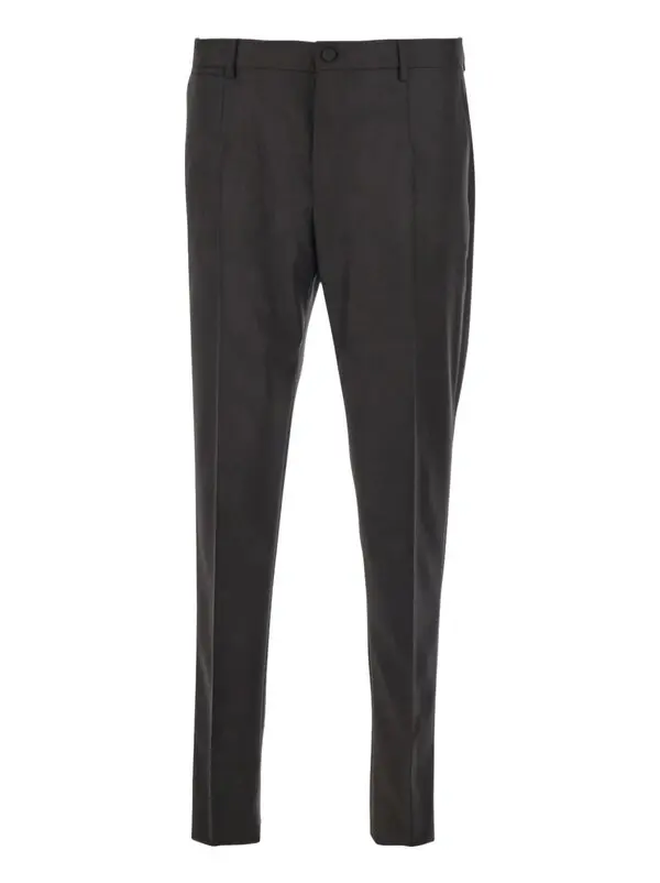 Dolce & Gabbana Tailored Pants With Zipper And Button Closure - Ebony Brown