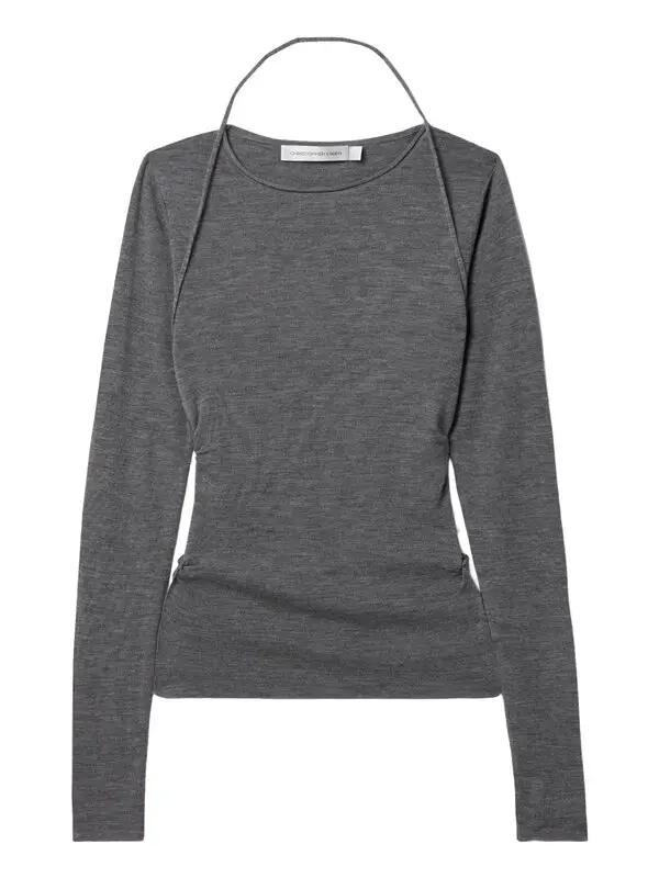 Christopher Esber Asymmetrical Long Sleeve Sweater - Black
