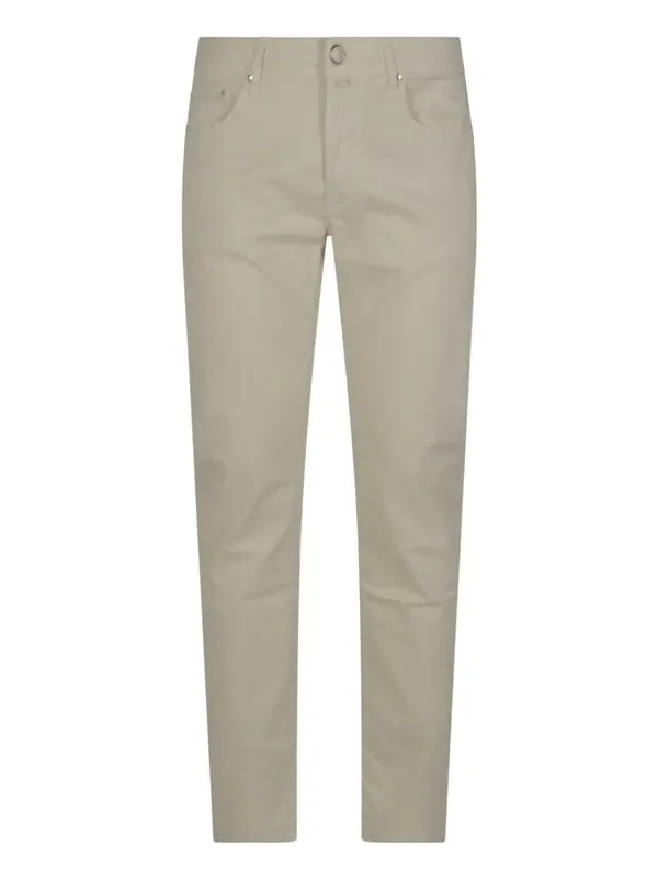 Jacob Cohen Slim-fit Jeans With Button Placket - Nude