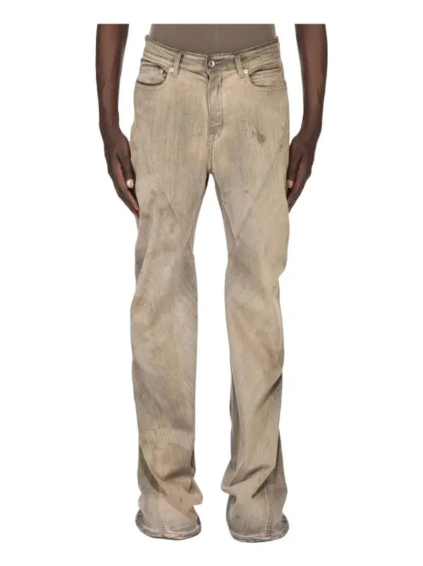 Rick Owens Washed Bootcut Jeans - Taupe