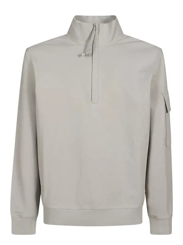 C.P. COMPANY Half-zip Hoodie With Stand Collar - Gray