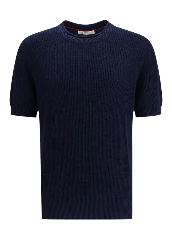 Brunello Cucinelli Ribbed Short-sleeve T-shirt - Black