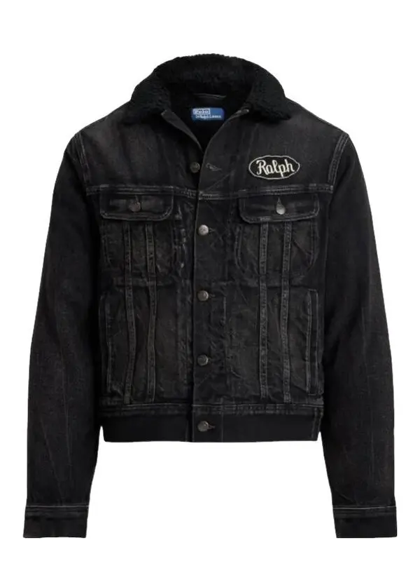 Polo Ralph Lauren Relaxed Fit Embroidered Logo Trucker Jacket - Black