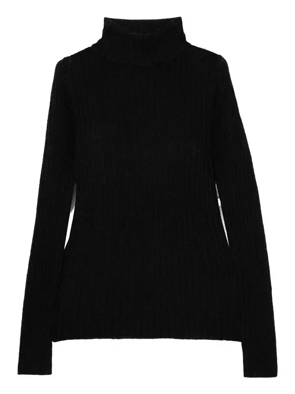 Dries Van Noten Ribbed Turtleneck Sweater - Black