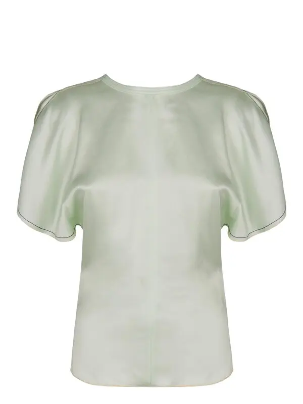 Victoria Beckham Draped Short-sleeve Top - White