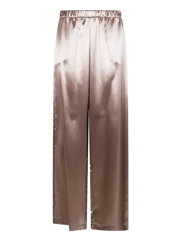 Fabiana Filippi Satin Straight-leg Pants - Brown