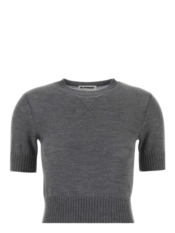 JIL SANDER Short-sleeved Knit Top - Black