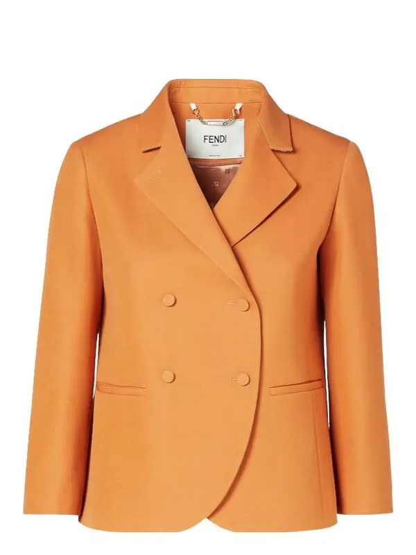 Fendi Double Breasted Tailored Blazer - Orange