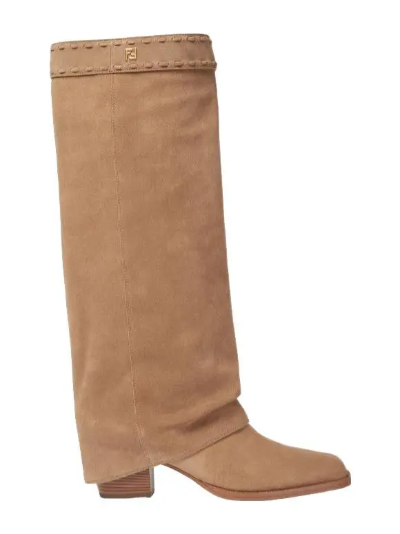Fendi Minerva Square-toe Knee-high Boots - Pigeon Ash