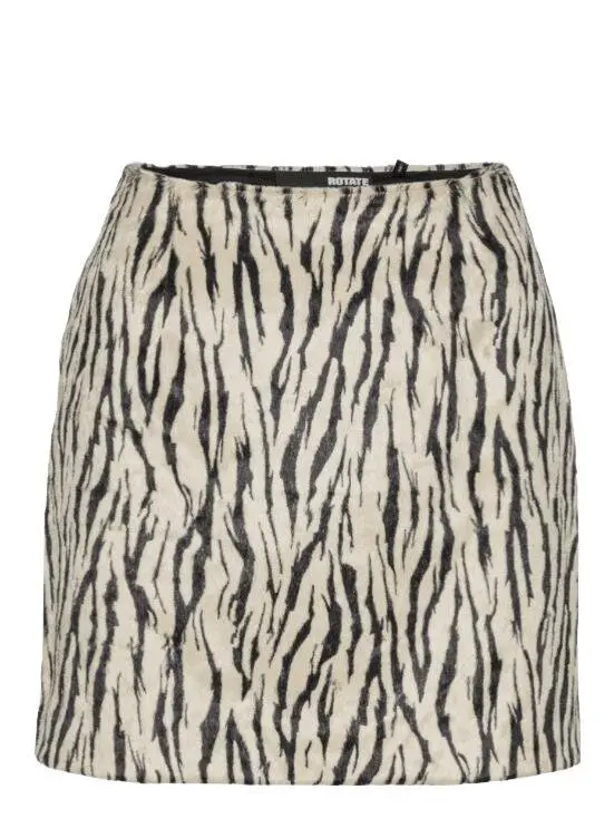 ROTATE BY BIRGER CHRISTENSEN Zebra Print Mini Skirt - Nude